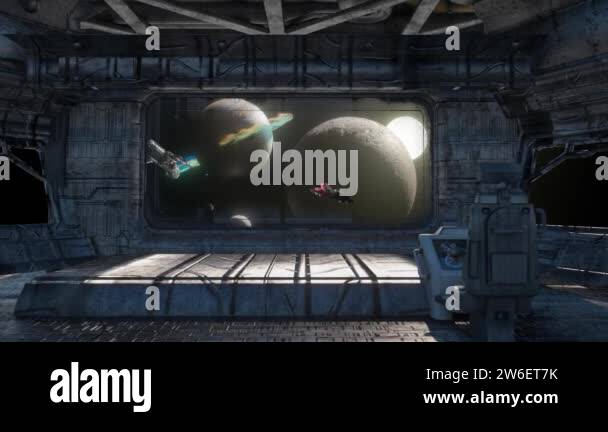 Spaceship Cockpit in a Pilot Point of view render 3d Stock Video ...