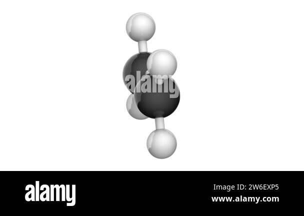 Structural chemical formula and molecular structure of Ethylene (C2H4 ...