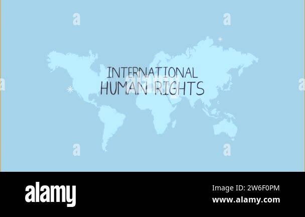 human rights lettering in world maps animation Stock Video Footage - Alamy