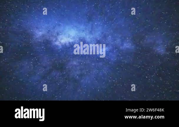 Travel through the starry space inside the blue Andromeda galaxy. View ...