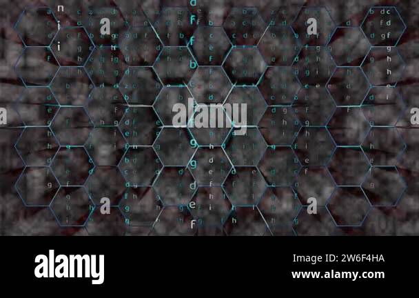 digital hexagon matrix dimension moving wire protection light burst and ...