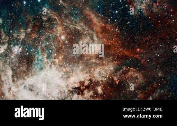 Loop Space Travel The Tarantula Nebula. Space Flight to star field ...