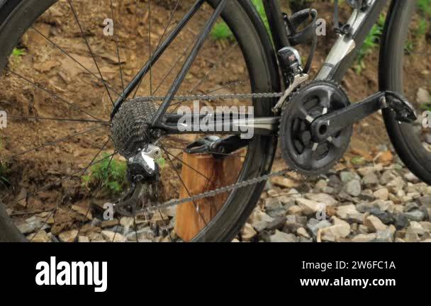 Washing bike chain and cassette with water. Bike wash with hose Stock ...