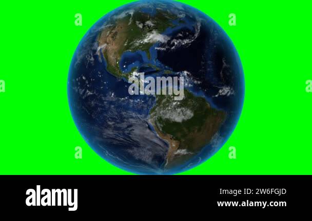 Mexico. 3D Earth in space - zoom in on Mexico outlined. Green screen ...