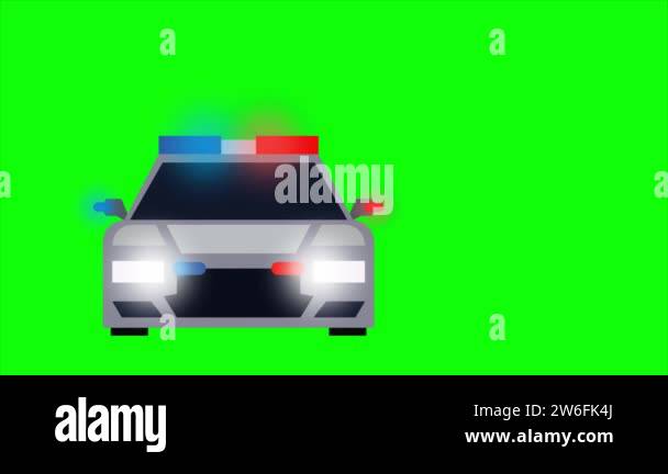 Animated police car in high speed pursuit. Emergency response police ...