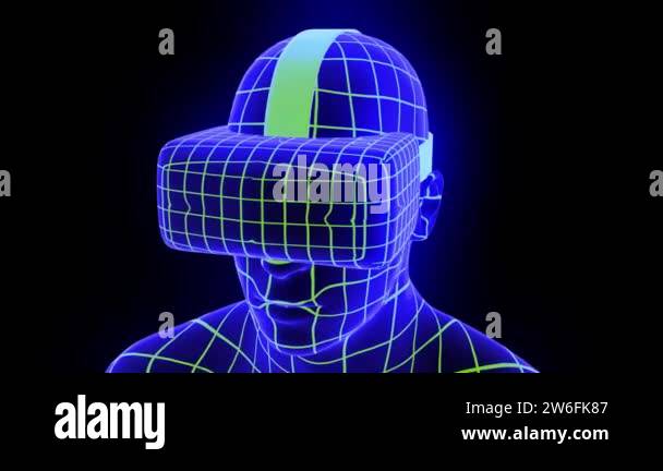 VR virtual reality headset hologram futuristic animation hmd game tech ...