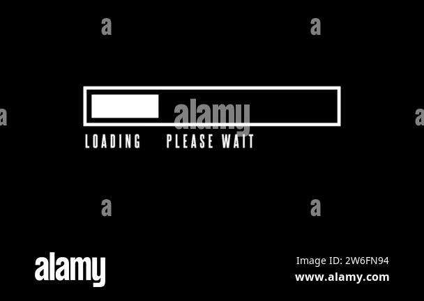 Scale loading please wait white color grunge and glitch. Alpha channel ...