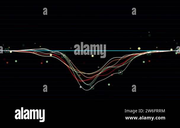 sound equalizer 3D rendering animation curved lines audio waveform animation spectrum clight for ...