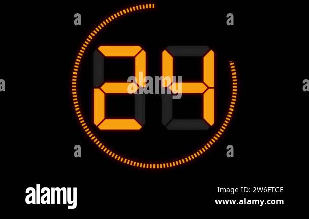 Digital clock 30 seconds countdown timer animation motion graphics Stock Video Footage - Alamy