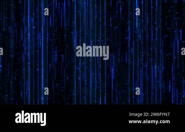 Blue Background Of Matrix With Binary Code Animation Set Of Binary Code In Matrix Space