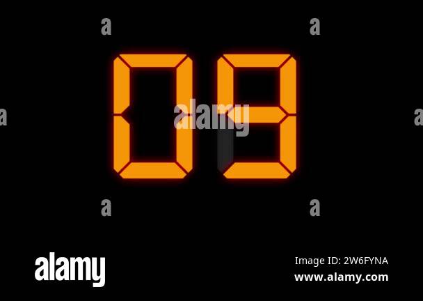 Digital clock 10 seconds countdown timer animation motion graphics ...