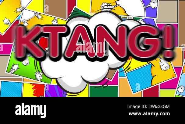 Ktang. Motion poster. 4k animated Comic book word text moving on ...