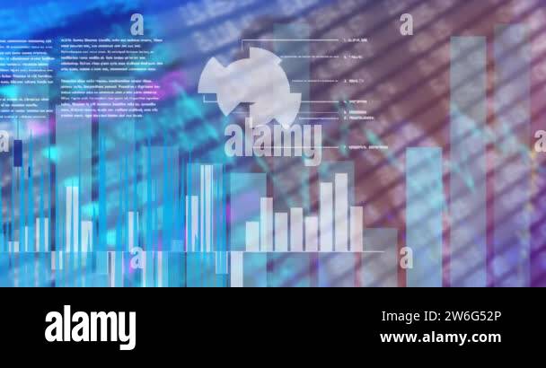 Animation of data processing and statistics recording over digital ...