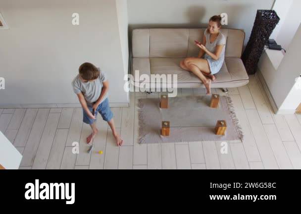 Self-isolation family life. Top view mother with son on self-isolation ...