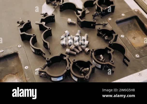 creating a structure for the stage. Metal structures that are installed ...
