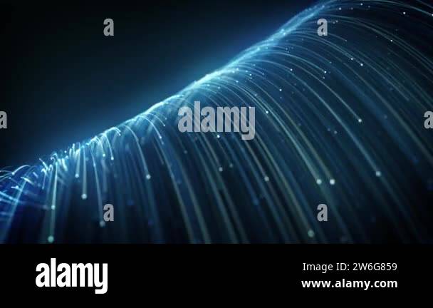 Abstract Light Fiber Strings Flowing Background Loop 4k Animation Of