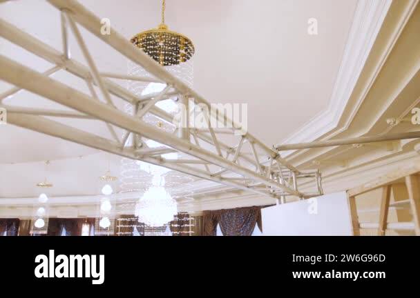 creating a structure for the stage. Metal structures that are installed ...
