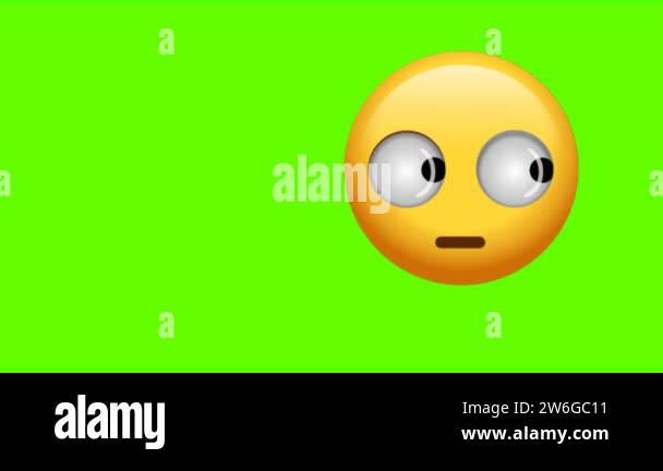 Cartoon Emoji Face Reaction Animation on Green Screen Matte Background ...