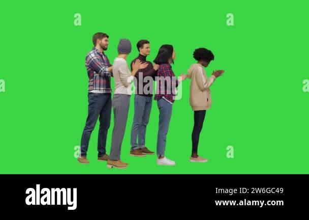 Success People standing and clapping their hands looking excited ...