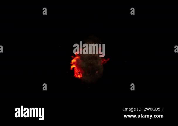 Inferno burst red small fire flame in the center of the screen Isolated ...