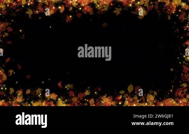 Autumn frame with autumn leaf and particle with alpha Also good ...