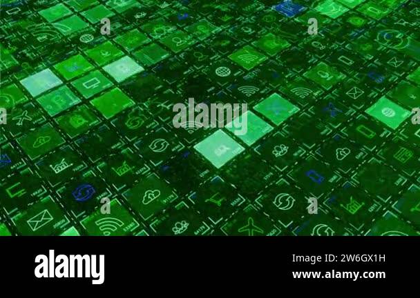 Electronic icons with images. Animation. Information icons with images ...