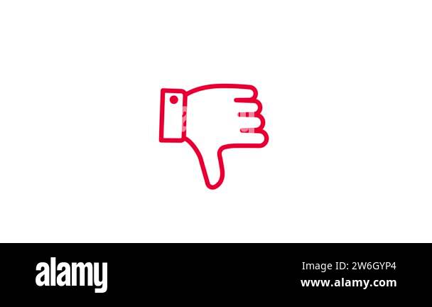 Dislike. Thumbs down. Animation. Motion graphics. Animation footage ...