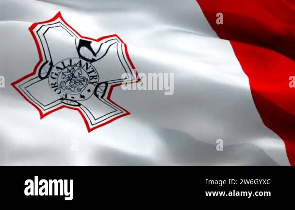 Maltese flag waving in wind video footage Full HD. Realistic Maltese ...