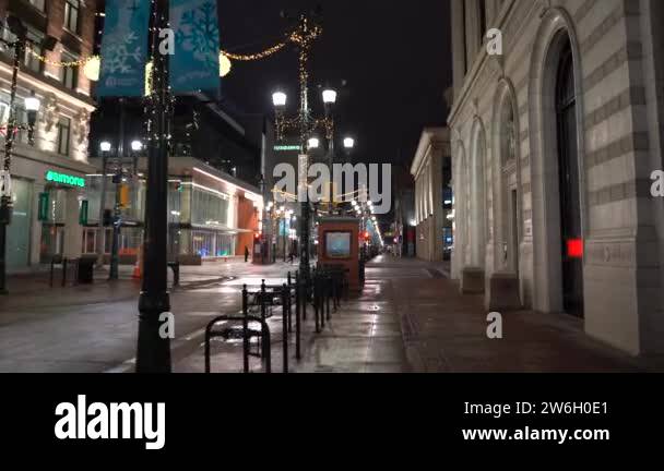 Calgary Alberta Canada, March 08 2021: Tracking motion of downtown ...