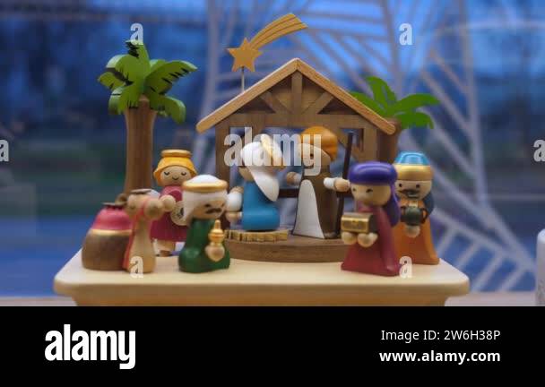 Nativity Scene Toy with Baby Jesus, Holy Mary, Joseph, Angels and Santa ...