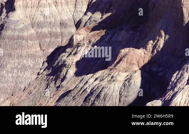 Petrified Forest National Park, Erosion of ancient multi-colored sedimentary rocks from which ...