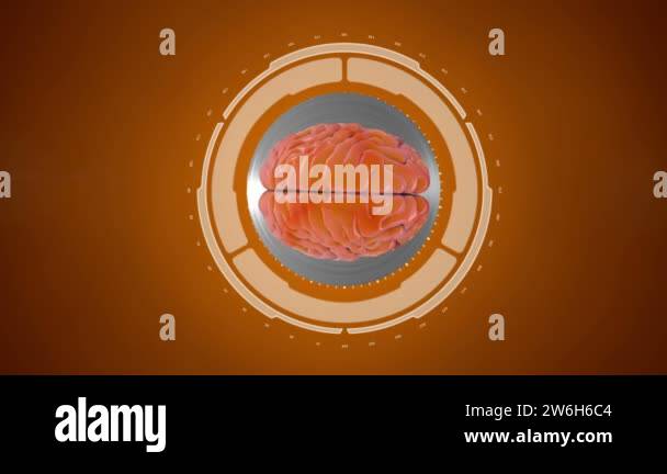 Futuristic robot with tentacles and human brain . Medical concept ...