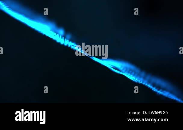 3D Animation movement of glow blue wire frame mesh wave pattern ...
