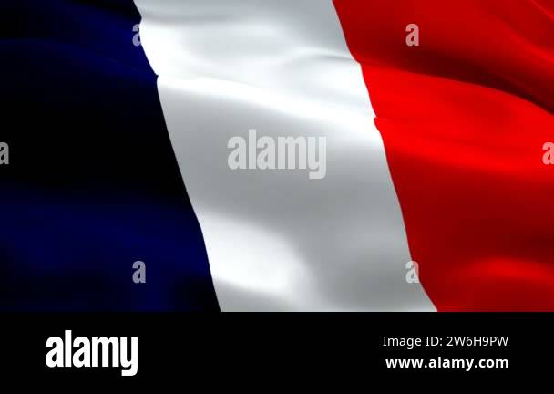 France flag is waving 3D animation. French flag waving in the wind ...