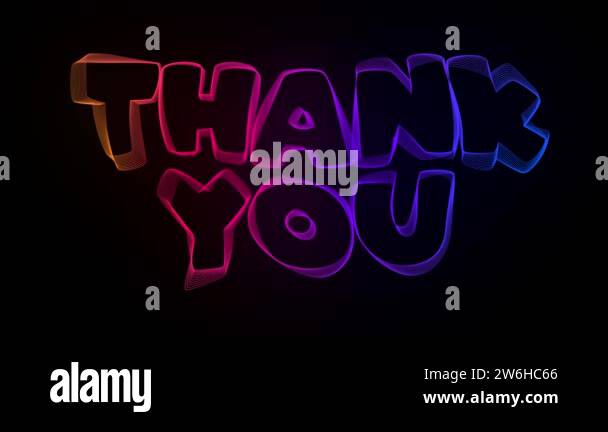 thank you Creative Typography Text Animation with wavy color lines. 4k ...