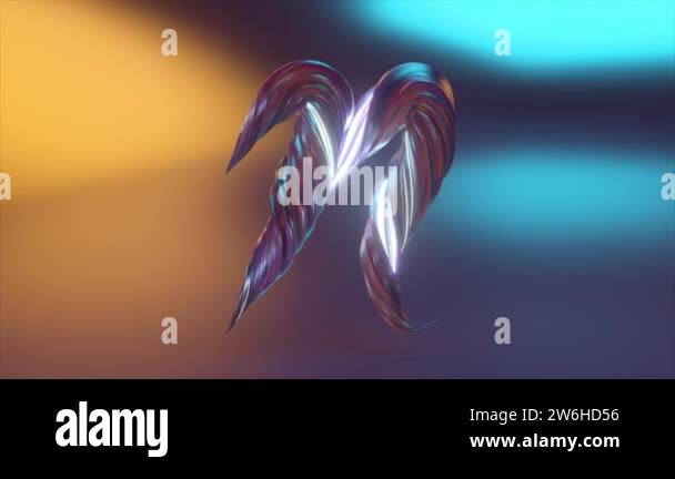 Collection Living Alphabet. Unique twisted letters. Blue orange color ...