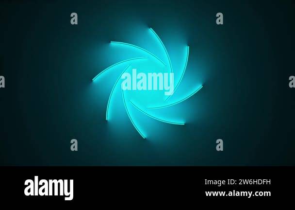 Circle with inner blue light split to parts and glow with abstract ...