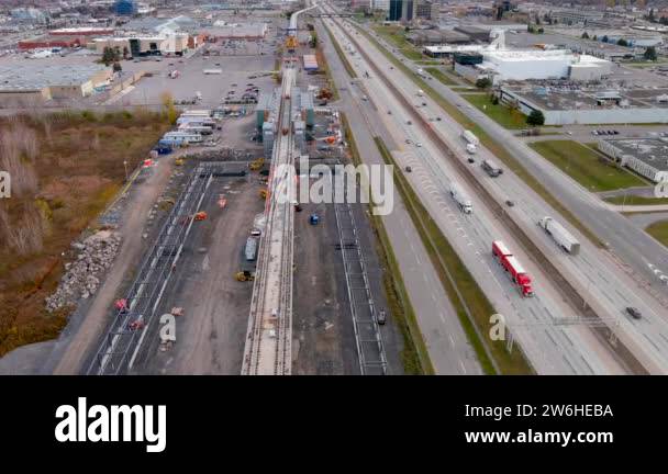 Montreal, Canada - NOVEMBER 17, 2021: Construction site of the Fairview ...