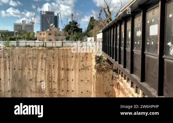 Pit for the construction of a multi-storey building. Underground ...