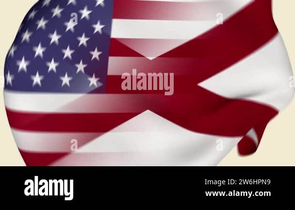 Alabama State USA Crumpled Fabric Flag Intro. USA Flag. State of ...