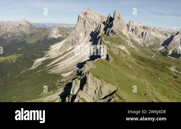 A gorgeous view from the drone to the attraction of the Dolomites ...