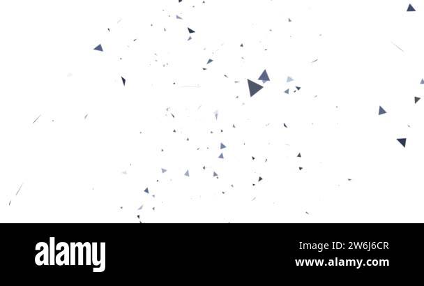 Particles Of A Triangular Shape Move Against A White Background