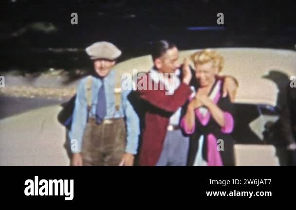 Motley crew of characters in 1950's fashion style Stock Video Footage ...