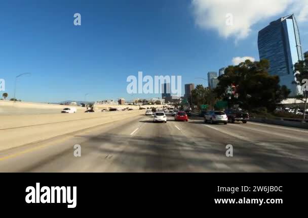 Los Angeles California USA - January 2020 Drive with panorama of ...
