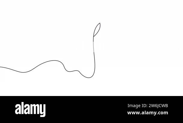 Self drawing treble clef. Simple animation of single continuous one ...