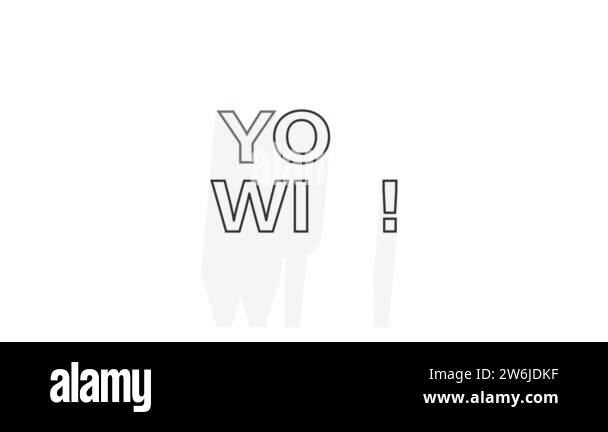 Animation of fight text in black circle outline over muscular man ...