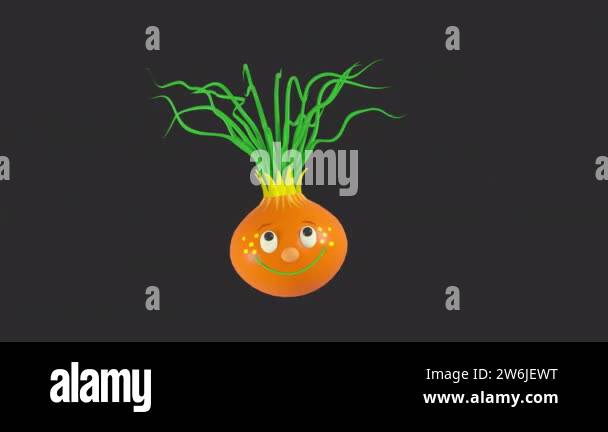Animated video with a 3D character onion, transparent background. For ...
