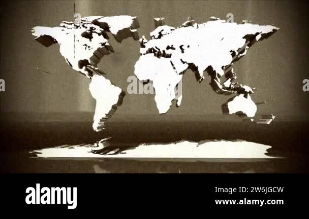 Earth map world exploding breaking floating explode global war ...