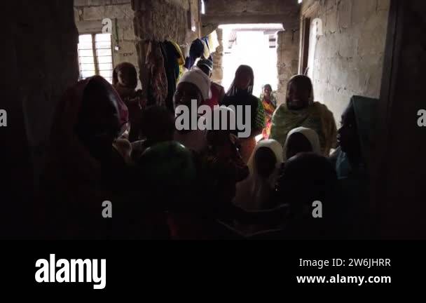 Big African Family Inside a Slum House in a Poor Village, Zanzibar ...