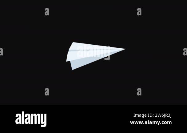 4K 3D Paper Plane Flying Loop Animation Side View Stock Video Footage ...